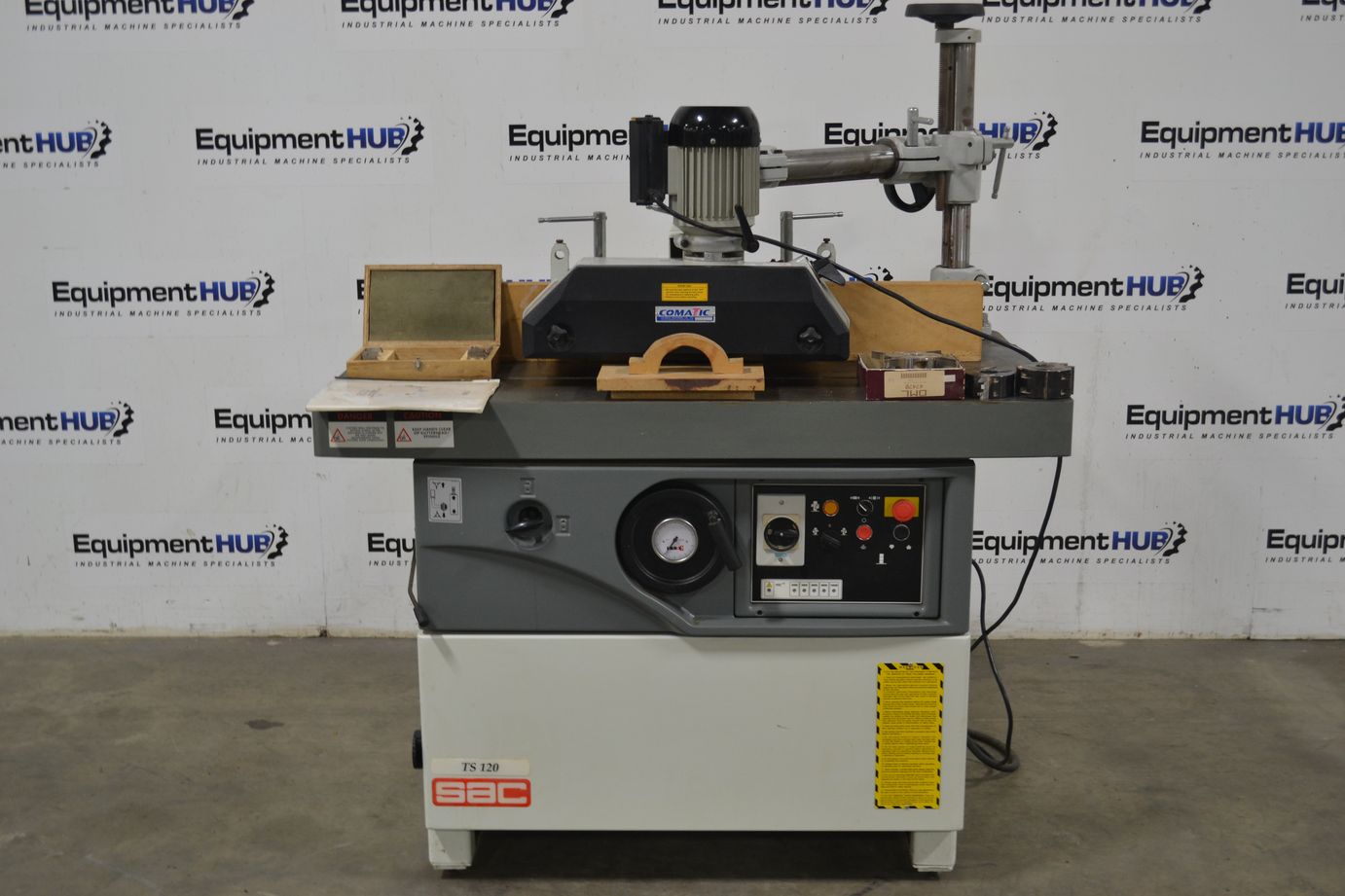 SAC TS120 Heavy Duty 9HP Shaper w/ Comatic AF/48 Power Stock Feeder ...