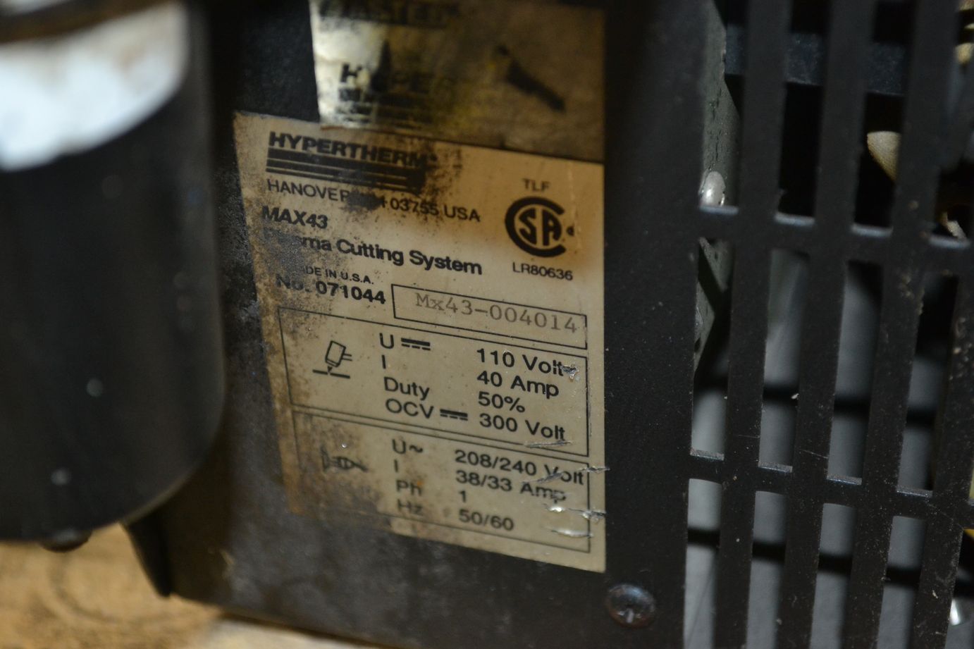 Hypertherm Max 43 40 Amp Portable Plasma Cutting System (Not Working ...