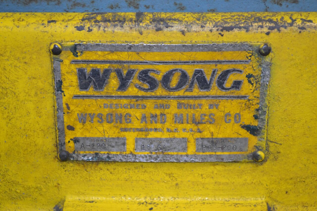 Wysong A-120 10' x 18 Ga. Air Powered Pneumatic Shear - The Equipment Hub