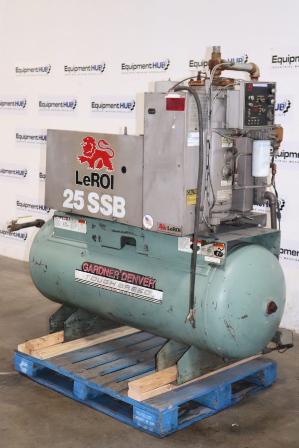 LeRoi W25 SSB-1.0 25HP Rotary Screw Air Compressor w/ 120 Gallon ...