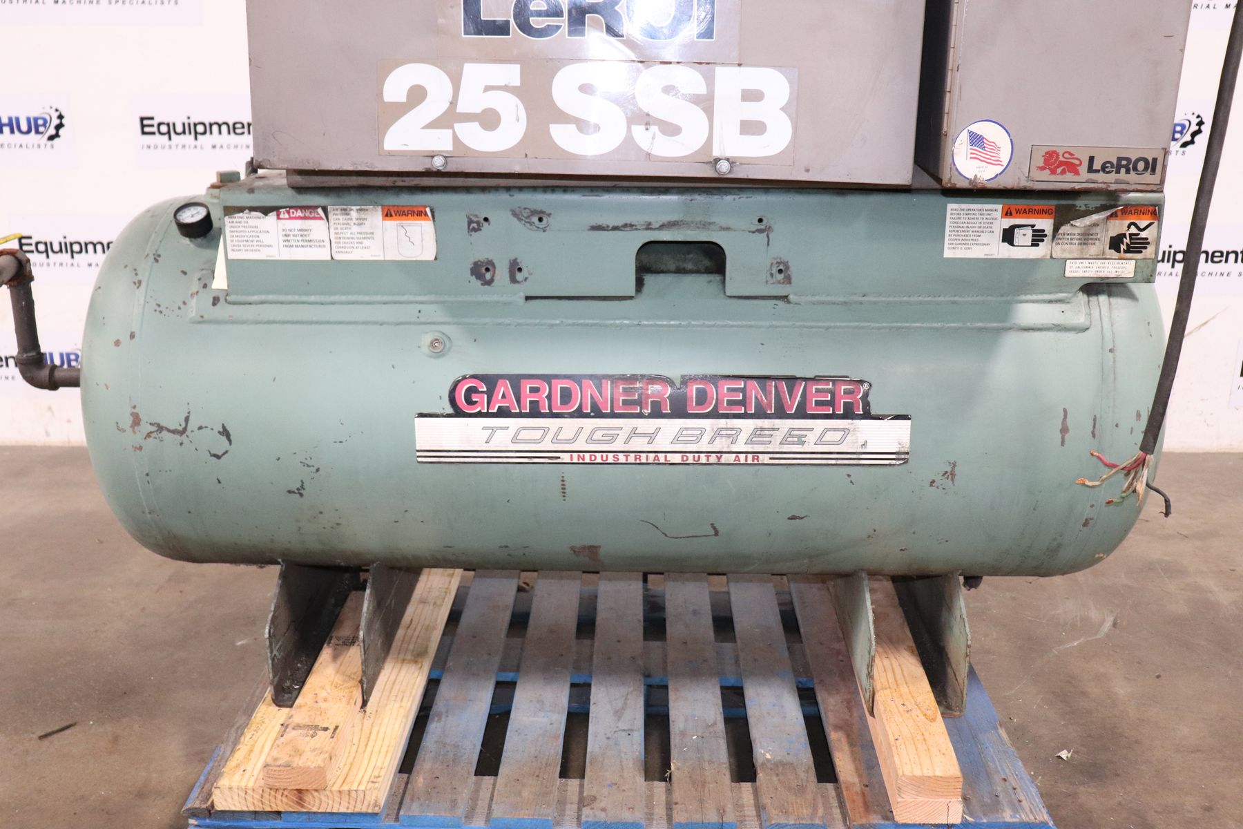 LeRoi W25 SSB-1.0 25HP Rotary Screw Air Compressor w/ 120 Gallon ...