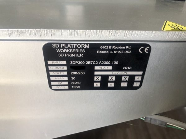 3DP 300 Series Workbench Pro 1m x 1m x .7m Large Scale 3D Printer - The ...