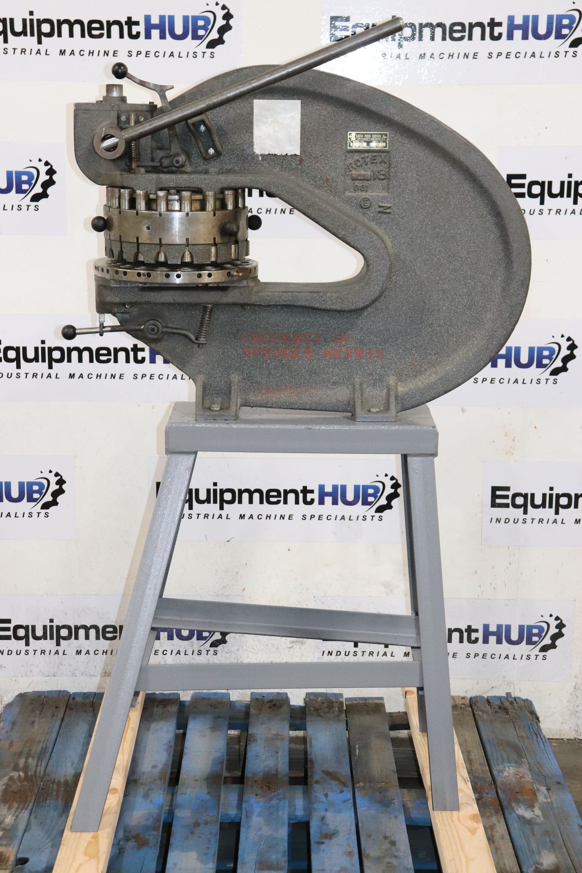 Rotex 18-A 18" Throat Hand Operated Turret Punch Press w/ Stand - The ...