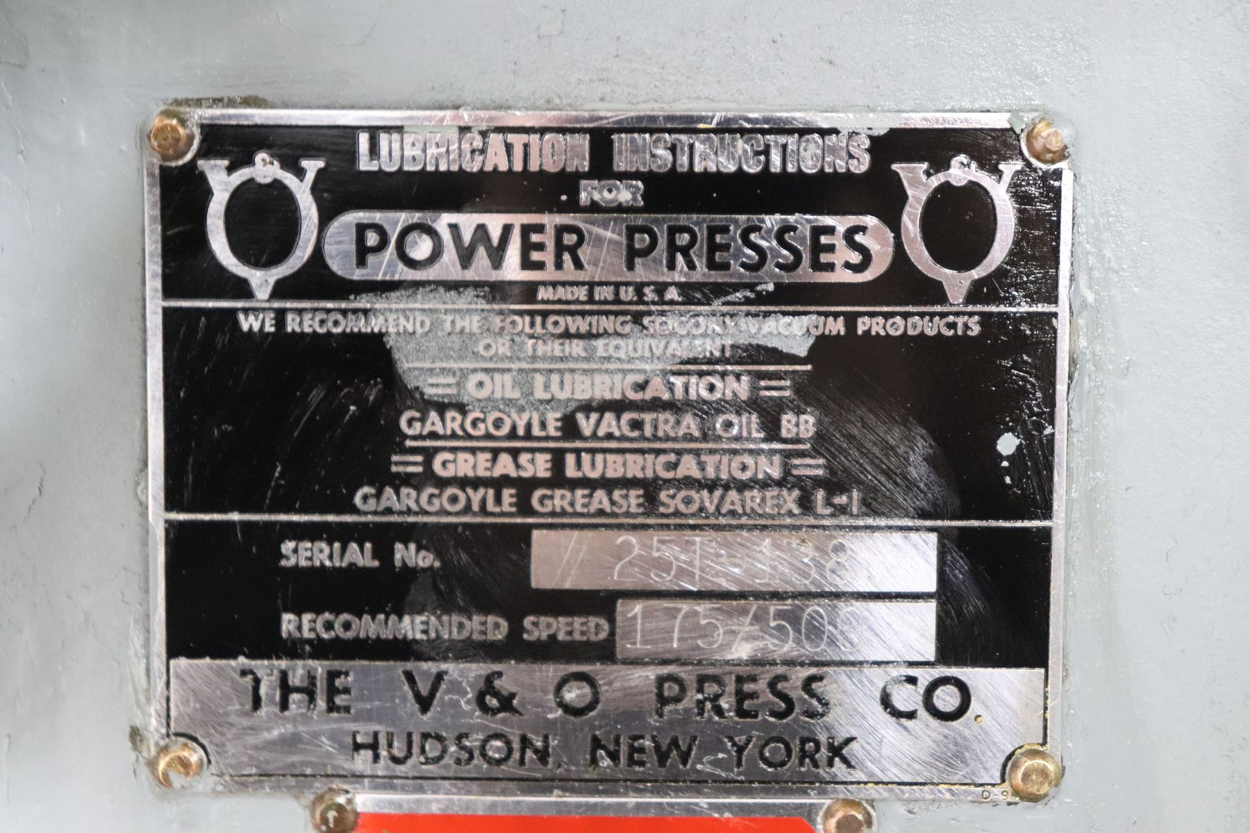 V & O 25T 25 Ton OBI High Speed Punch Press with Reeves Vari-Speed ...