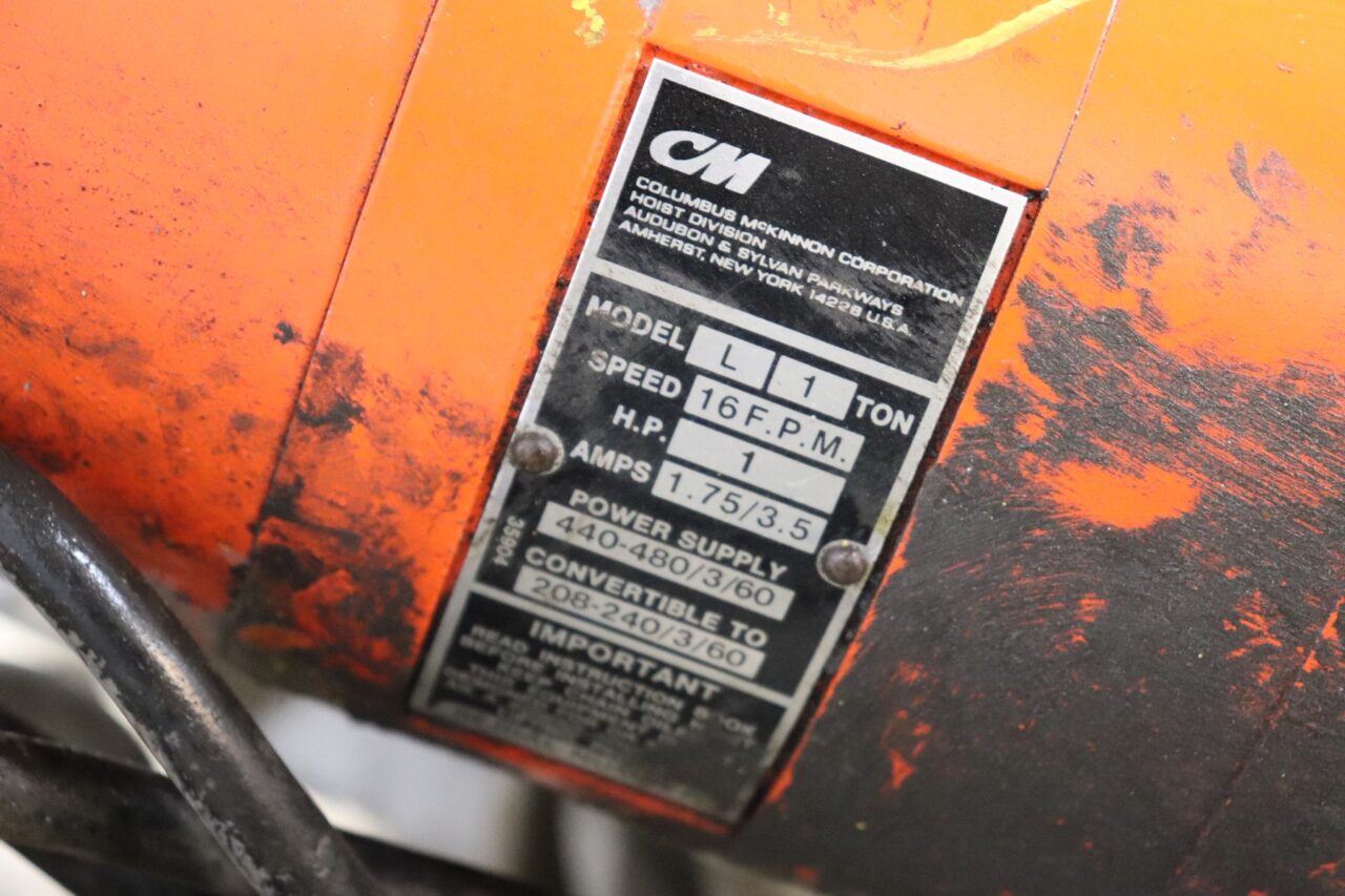 CM L 1 Ton Hoist w/ Motorized Trolley System - The Equipment Hub