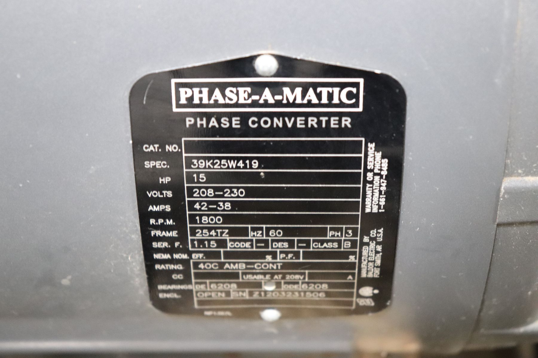 Phase-A-Matic R15 15HP 220V Rotary Phase Converter - The Equipment Hub