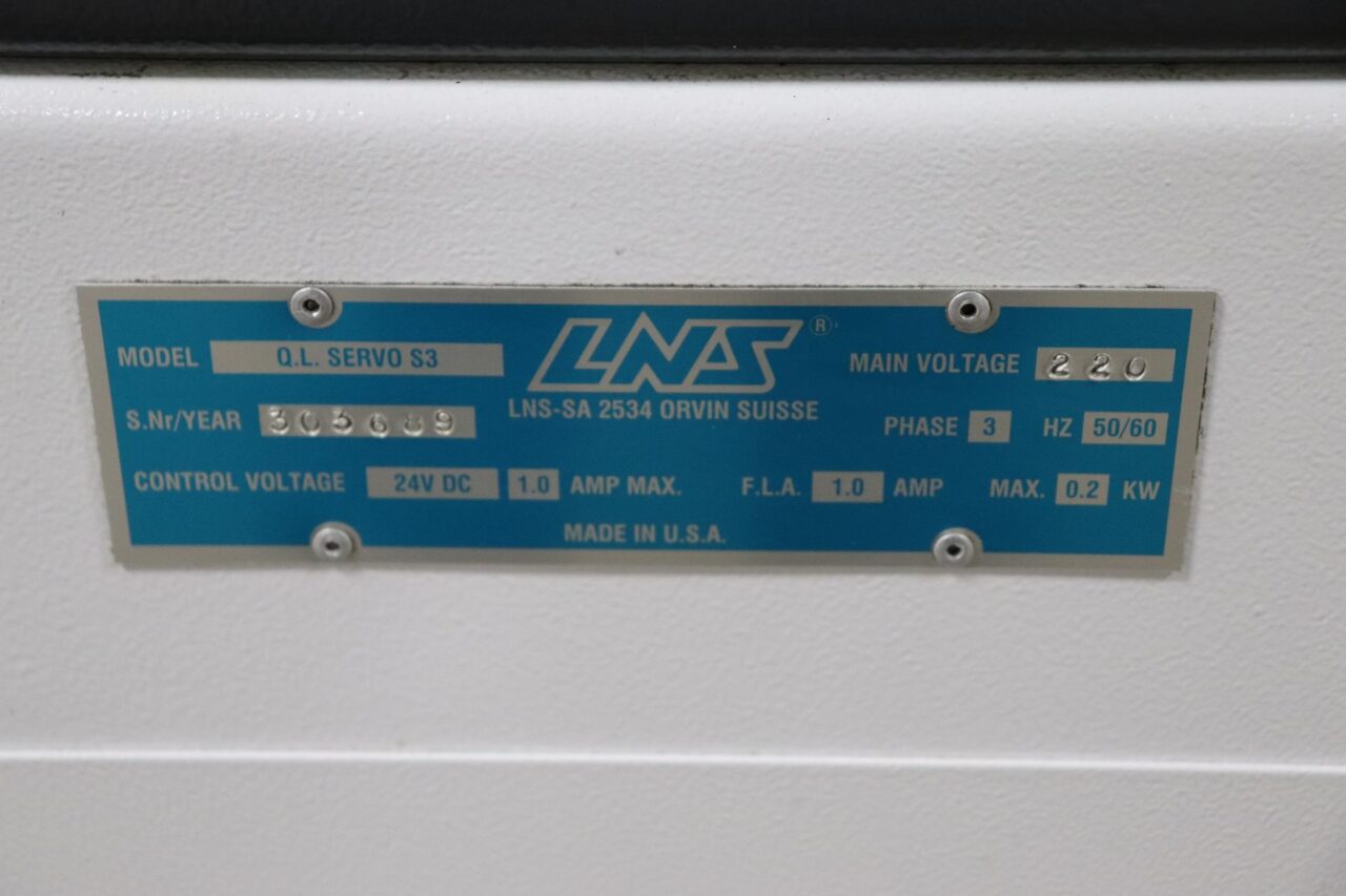 LNS Quick Load Servo S3 Automatic Magazine Bar Feeder / Loader - The ...