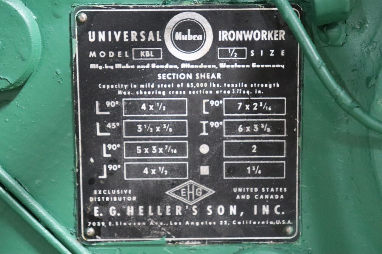 Mubea KBL 1/2 Universal 55 Ton 5 Station Mechanical Ironworker - The ...
