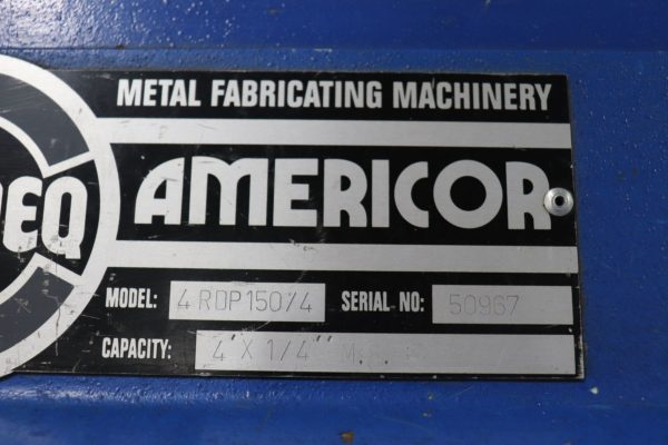Americor 4-RDP 150/4 4 Roll 1/4" x 4' Hydraulic Plate Roll - The ...