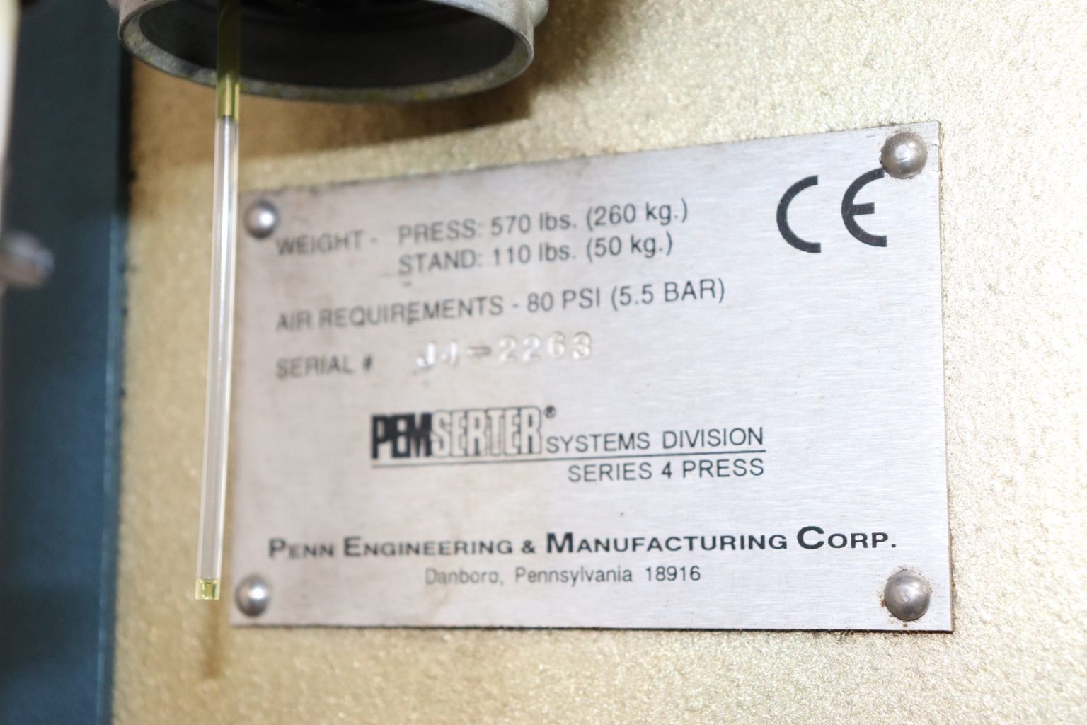 Pemserter Series 4 6 Ton Pneumatic Pem Inserter Assembly Press w ...