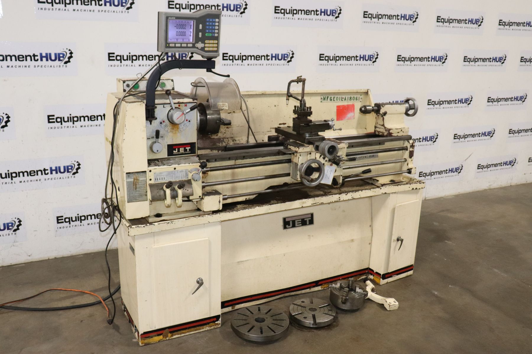 Jet GHB-1340 13" x 40" Geared Head Bench Lathe w/ Acu-Rite DRO - The ...