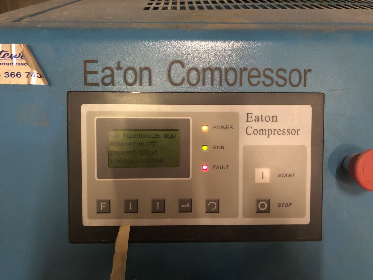 Eaton EC-SRW3-15-220 63.5 CFM Rotary Screw Air Compressor w/ Air Dryer ...