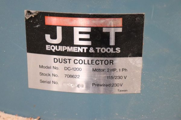 Jet DC-1200 2HP Dust Collector, Single Phase - The Equipment Hub