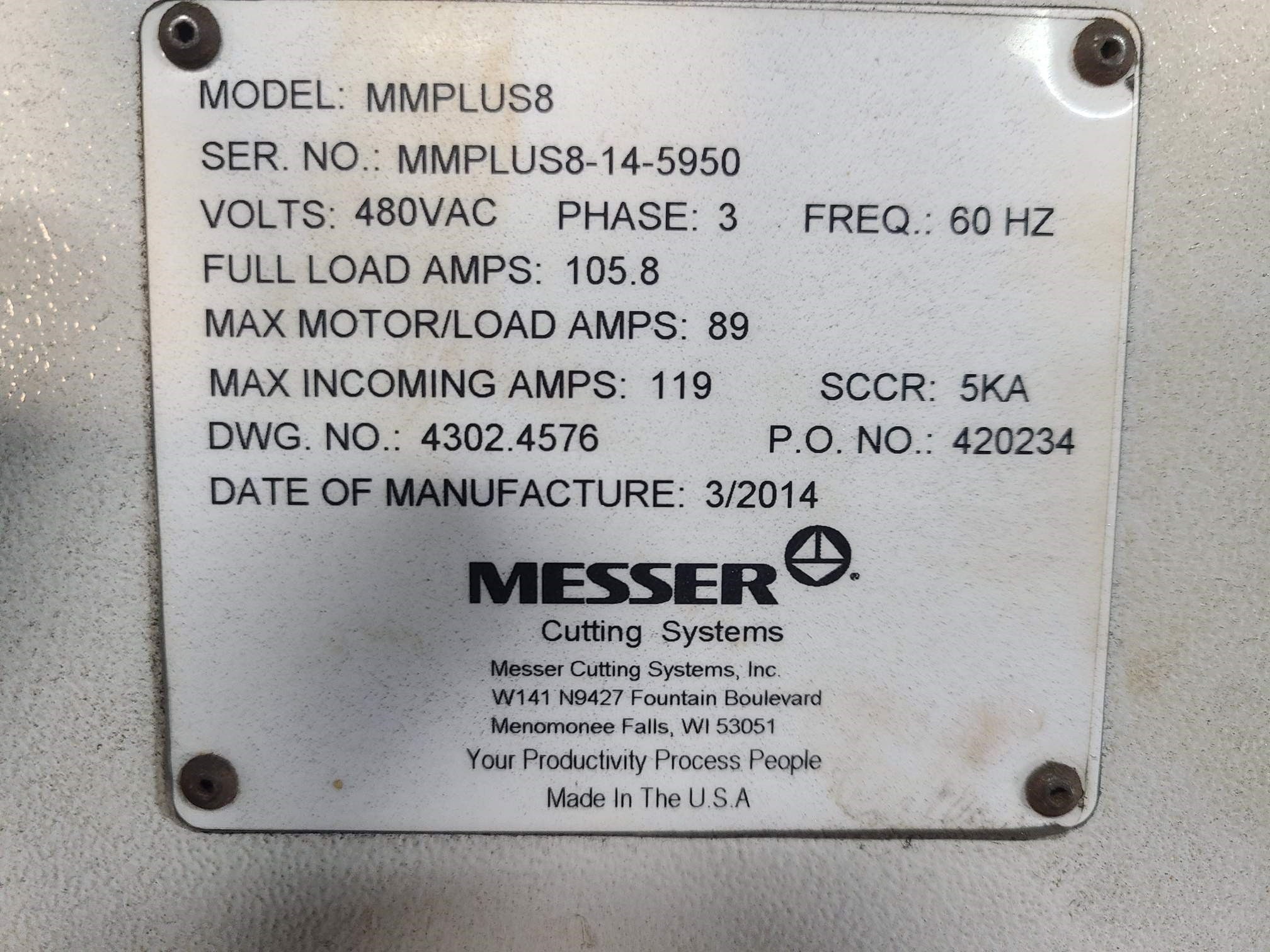 Messer MMPLUS8 8' x 20' CNC Plasma Table Dual Cutting HPR400XD w ...