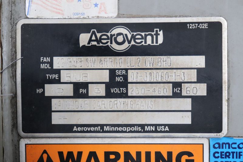 Aerovent 22 BIUB SW ARR10 CL2 CW BHD 10HP Backward Inclined Utility ...