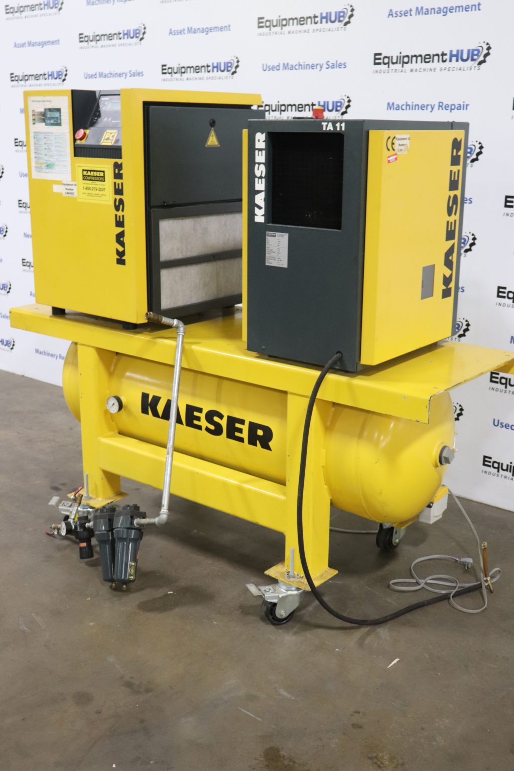 Kaeser SM11 10HP Rotary Screw Air Compressor w/ TA11 Air Dryer, Tank ...