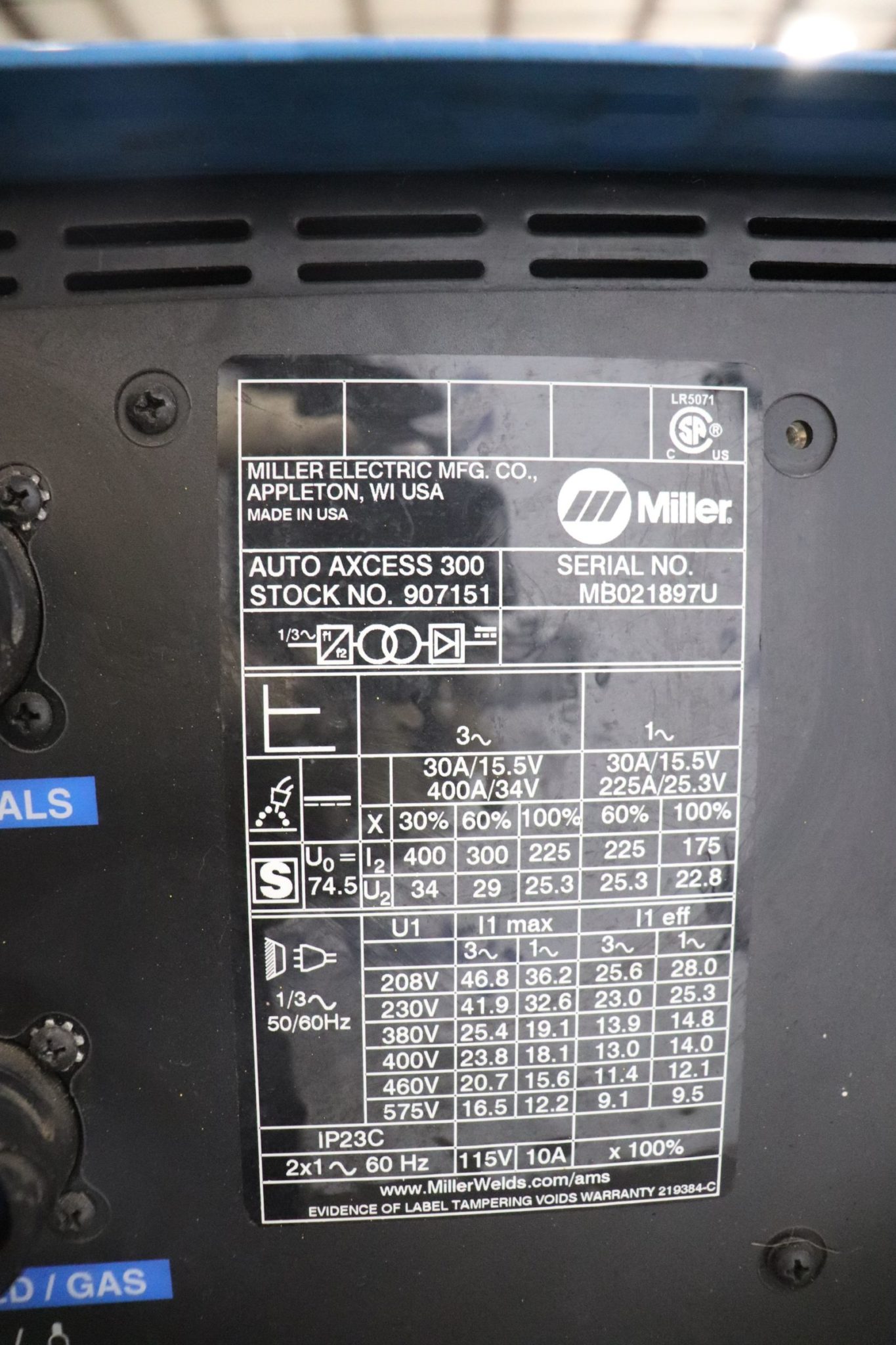 Miller Auto Axcess 300 Robotic Multi-Mig Welder Power Source - The ...