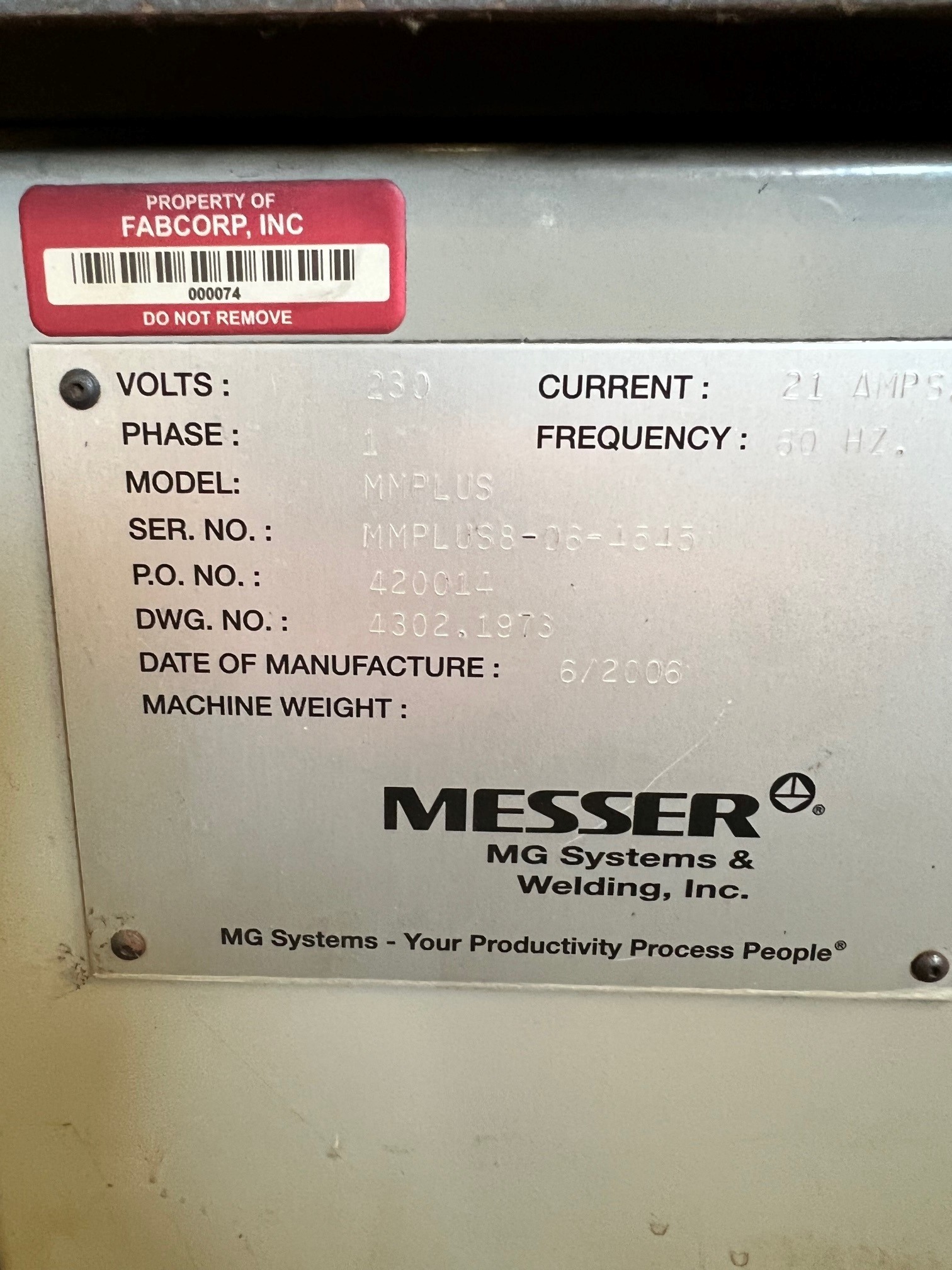 Messer MMPLUS8 8' x 20' CNC Plasma Table Dual Cutting Hypertherm ...