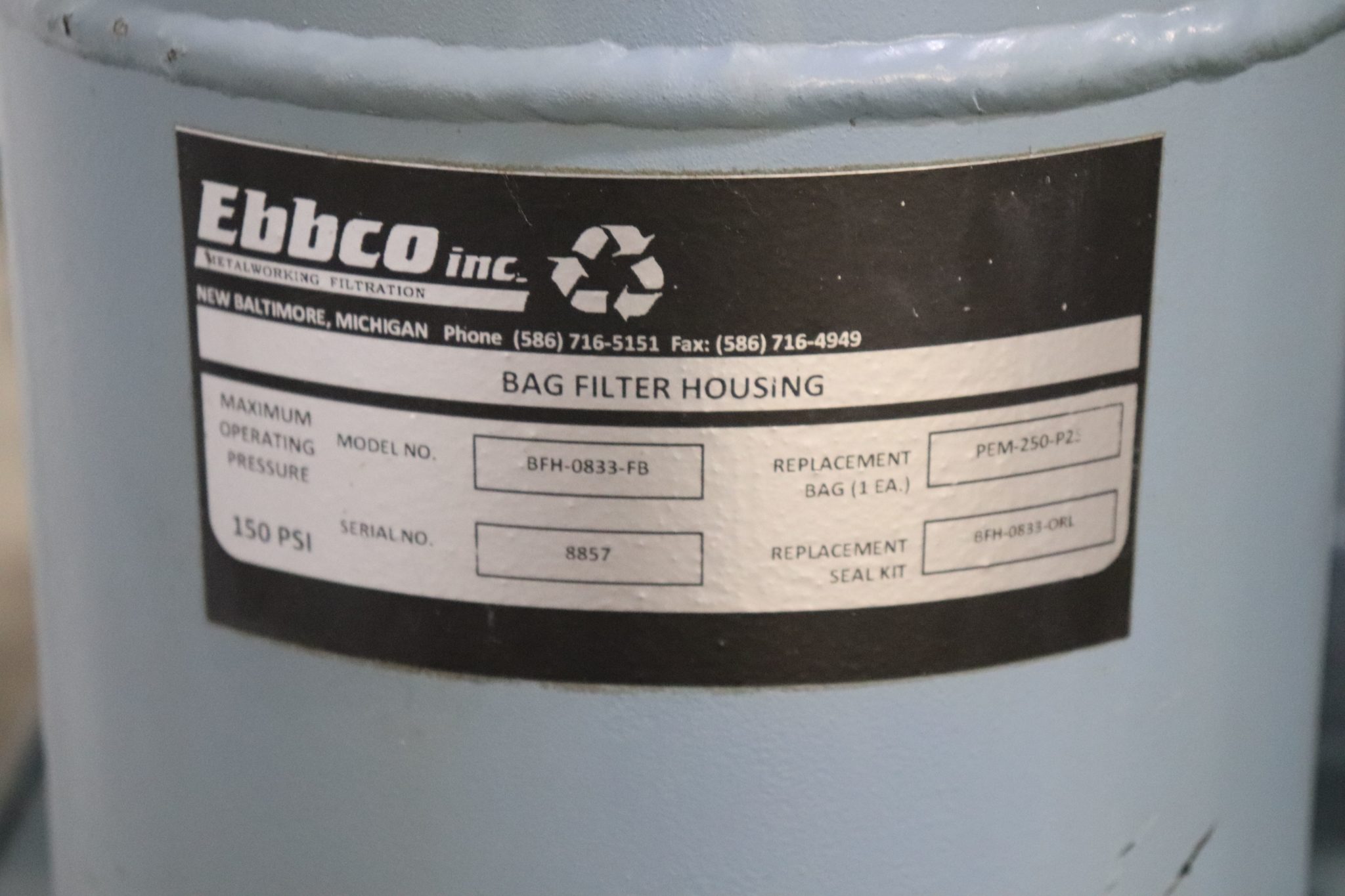 Ebbco PMF-MWF5-623-0833-BFH-P-T-40K Metalworking Cartridge Package ...