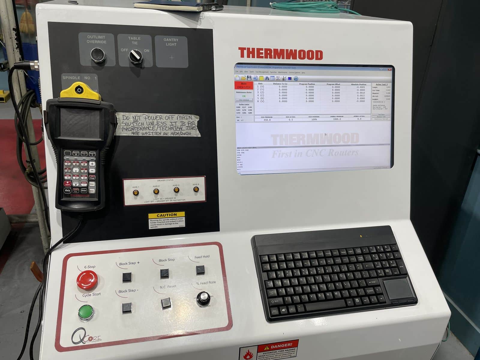 Thermwood M90-510DT 5 Axis CNC Router w/ 60" Z & Dual 5' x 10' Tables ...