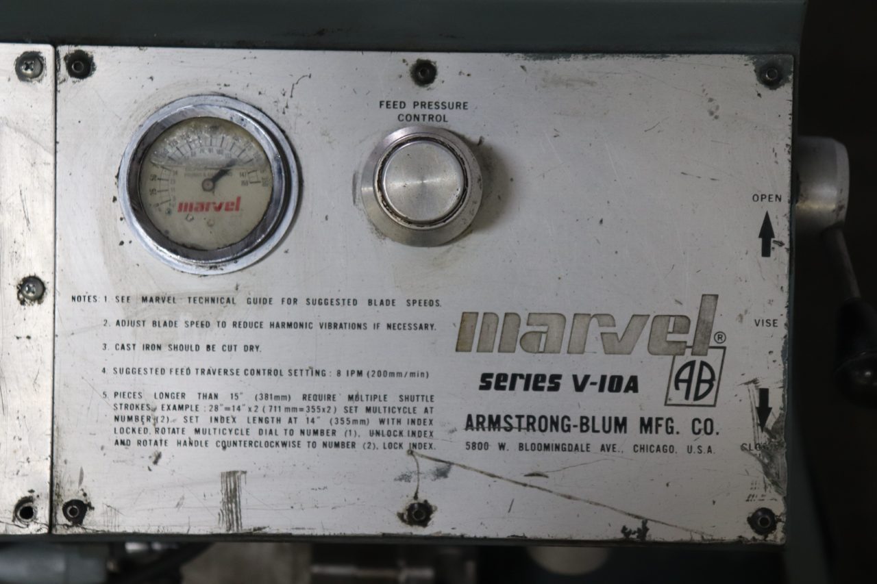 Marvel V-10A 10" x 10" Automatic Vertical Band Saw - The Equipment Hub