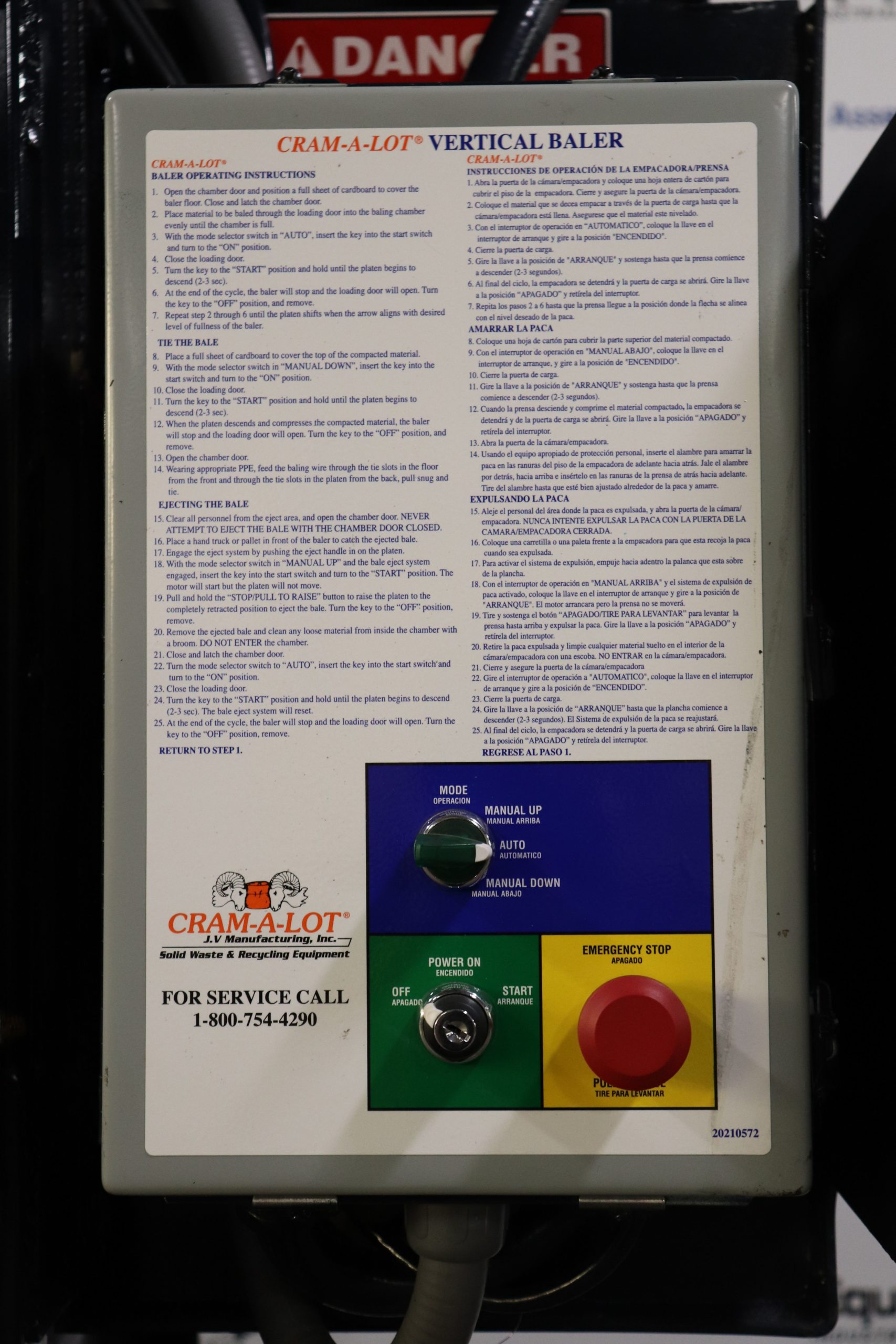 Cram-A-Lot VB-60-B 60" Vertical Baler - The Equipment Hub