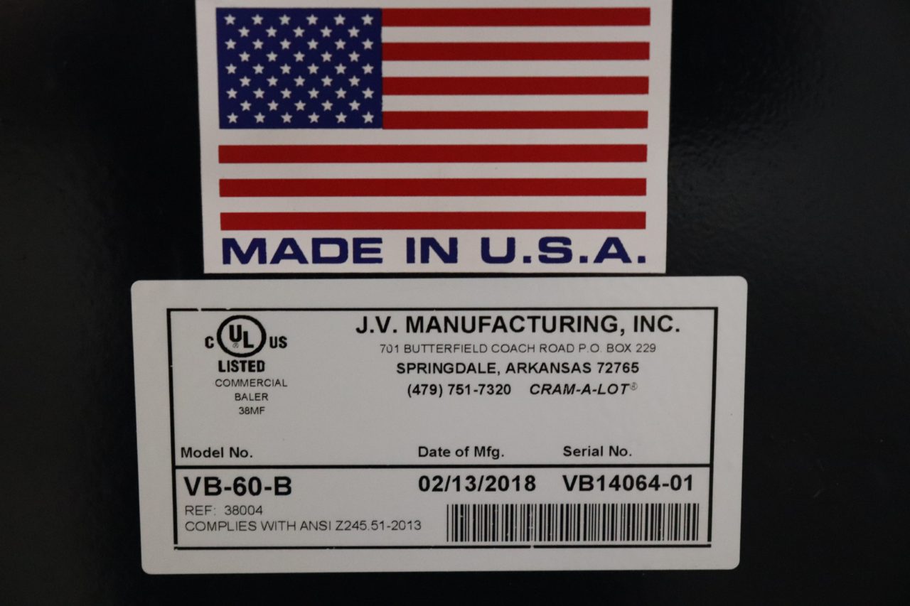 Cram-A-Lot VB-60-B 60" Vertical Baler - The Equipment Hub