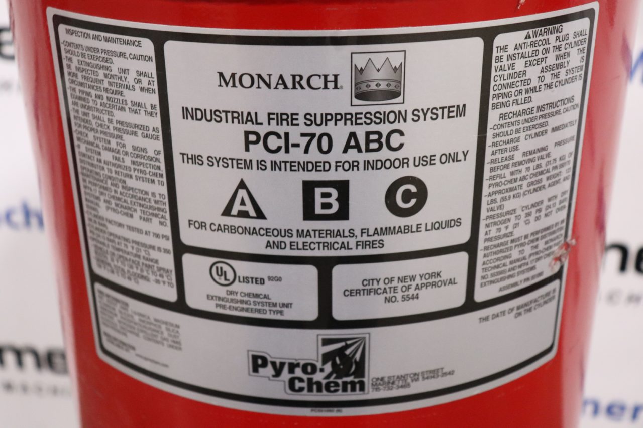 Pyro-Chem Monarch PCI-70 ABC Industrial Fire Suppression System ...