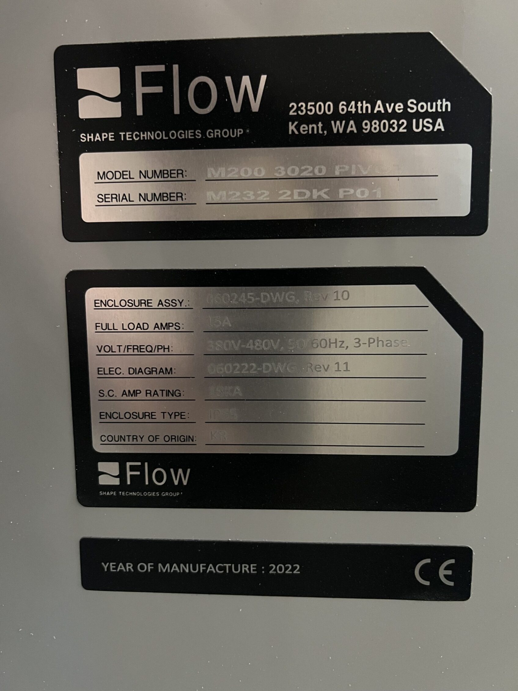 Flow Mach 200 3020 10' x 6'-6" Waterjet w/ Pivot+ 3D Cutting Head, 2022 ...