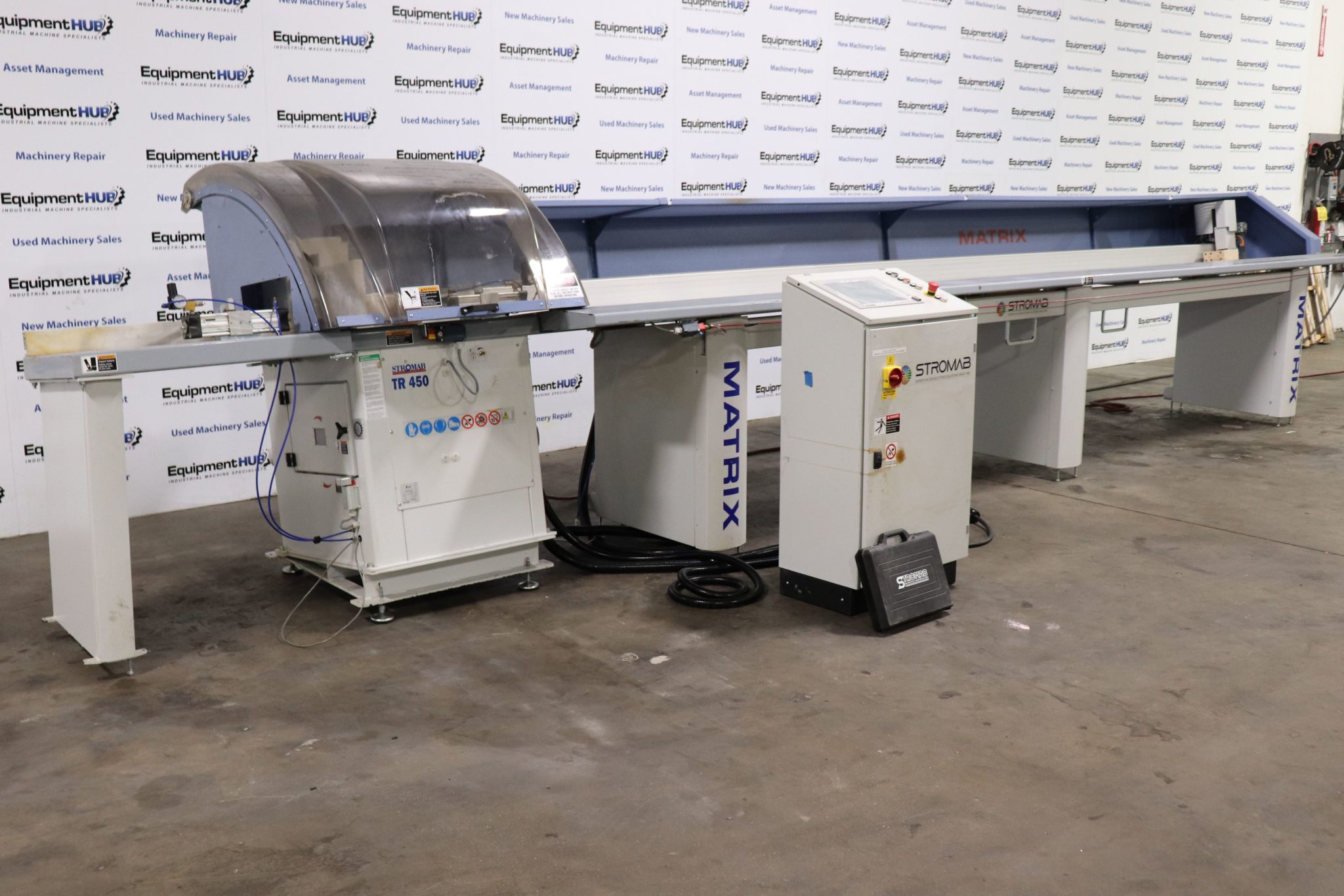 Stromab TR 450 Optimizing Cut-off Saw w/ 19' Matrix Opti Infeed System ...