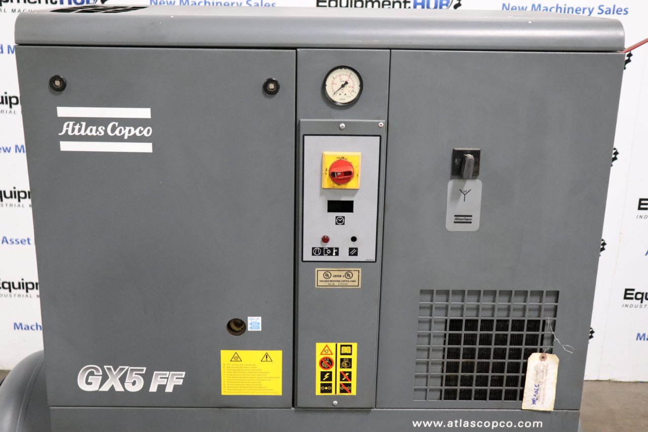 Atlas Copco GX5FF Rotary Screw Air Compressor w/ Dryer - The Equipment Hub