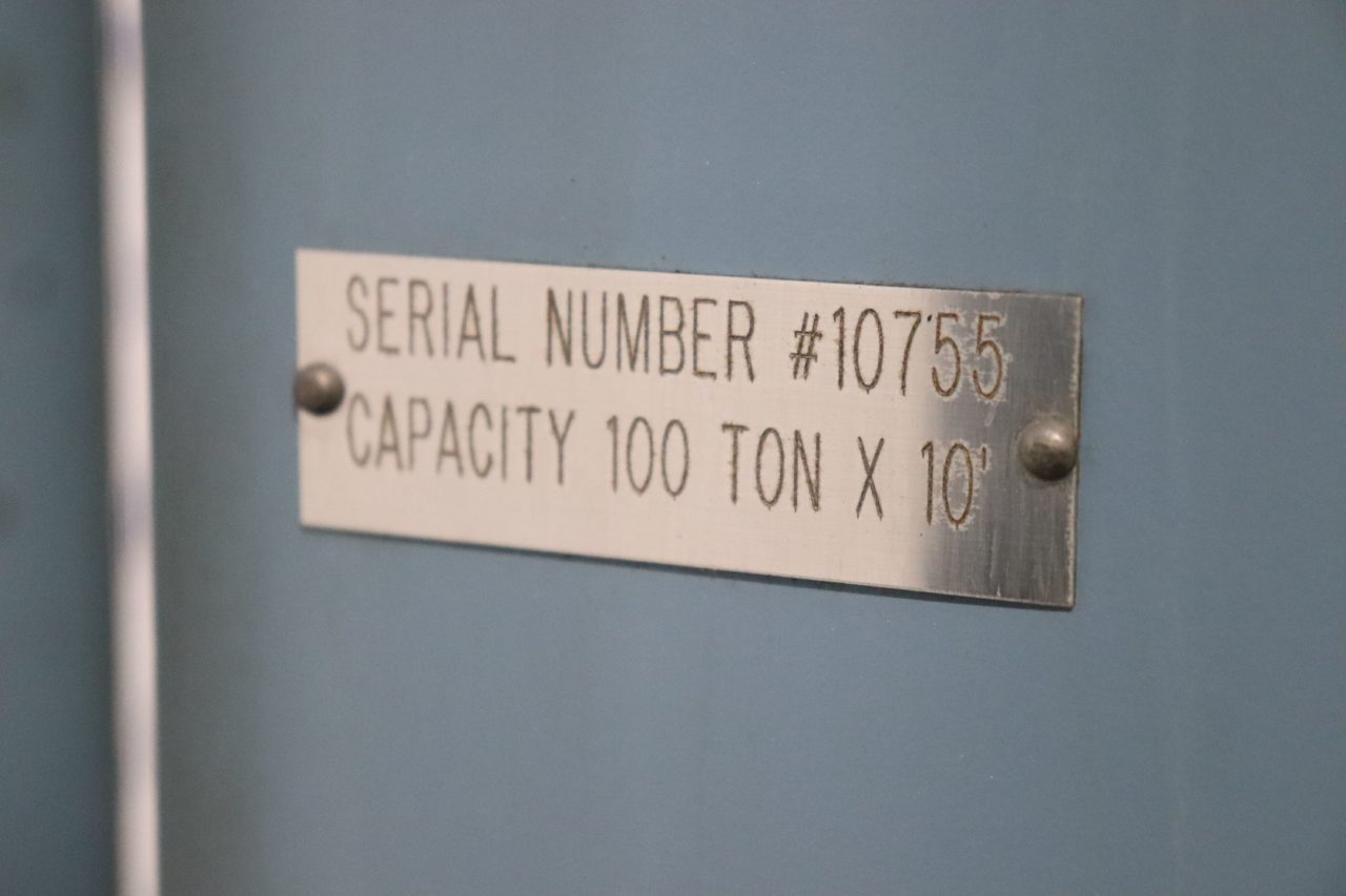 Bertsch 100 Ton x 10' Hydraulic Press Brake w/ Motorized DRO Back Gauge ...