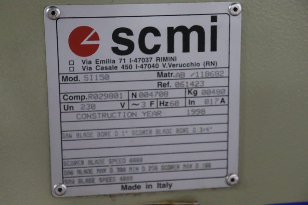 SCMI SI150 Sliding Table Saw - The Equipment Hub