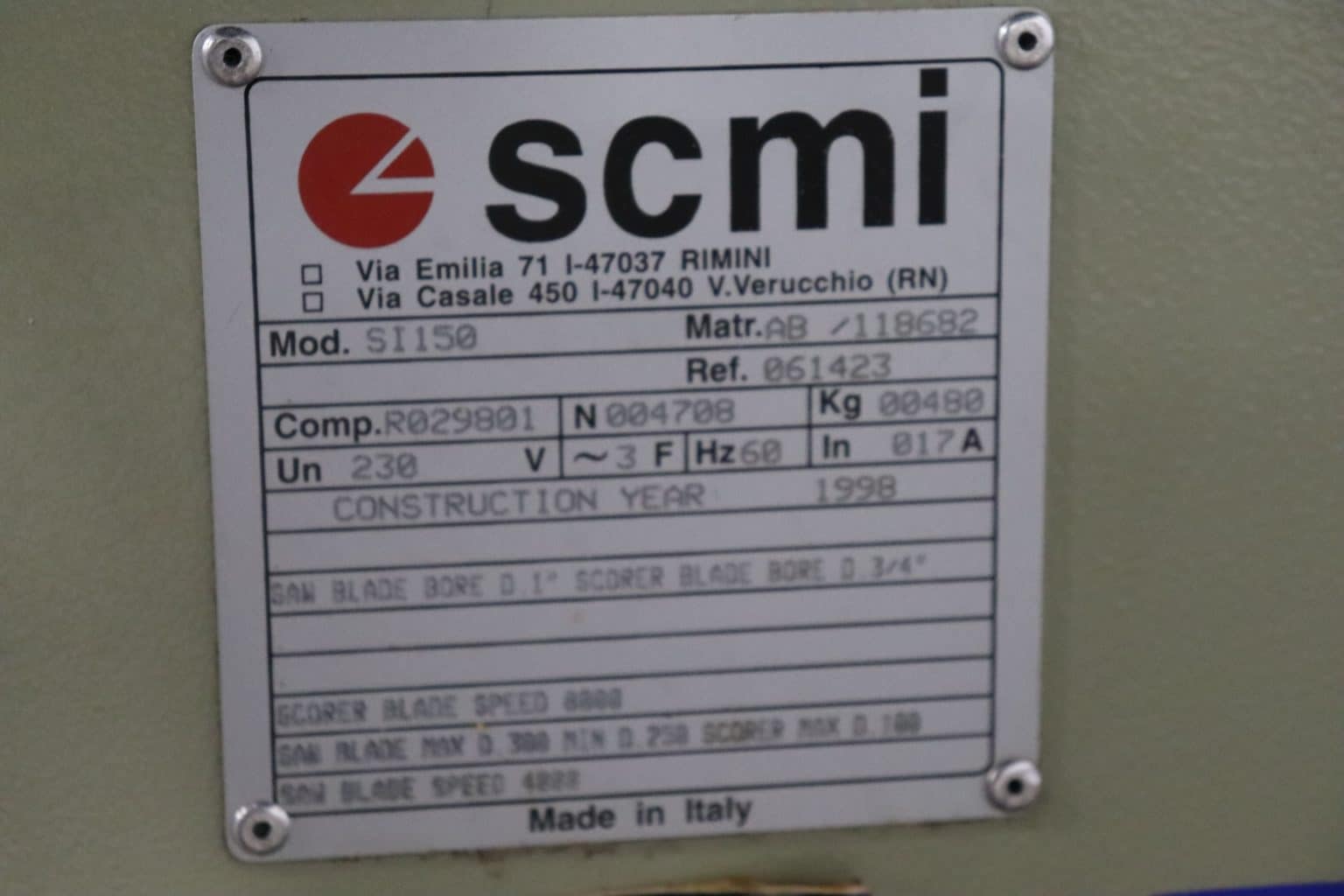 SCMI SI150 Sliding Table Saw - The Equipment Hub