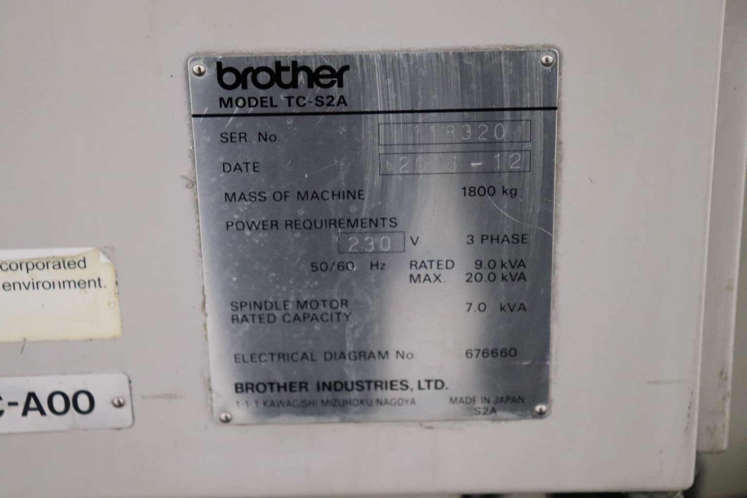 Brother TC-S2A CNC Drilling & Tapping Center - The Equipment Hub