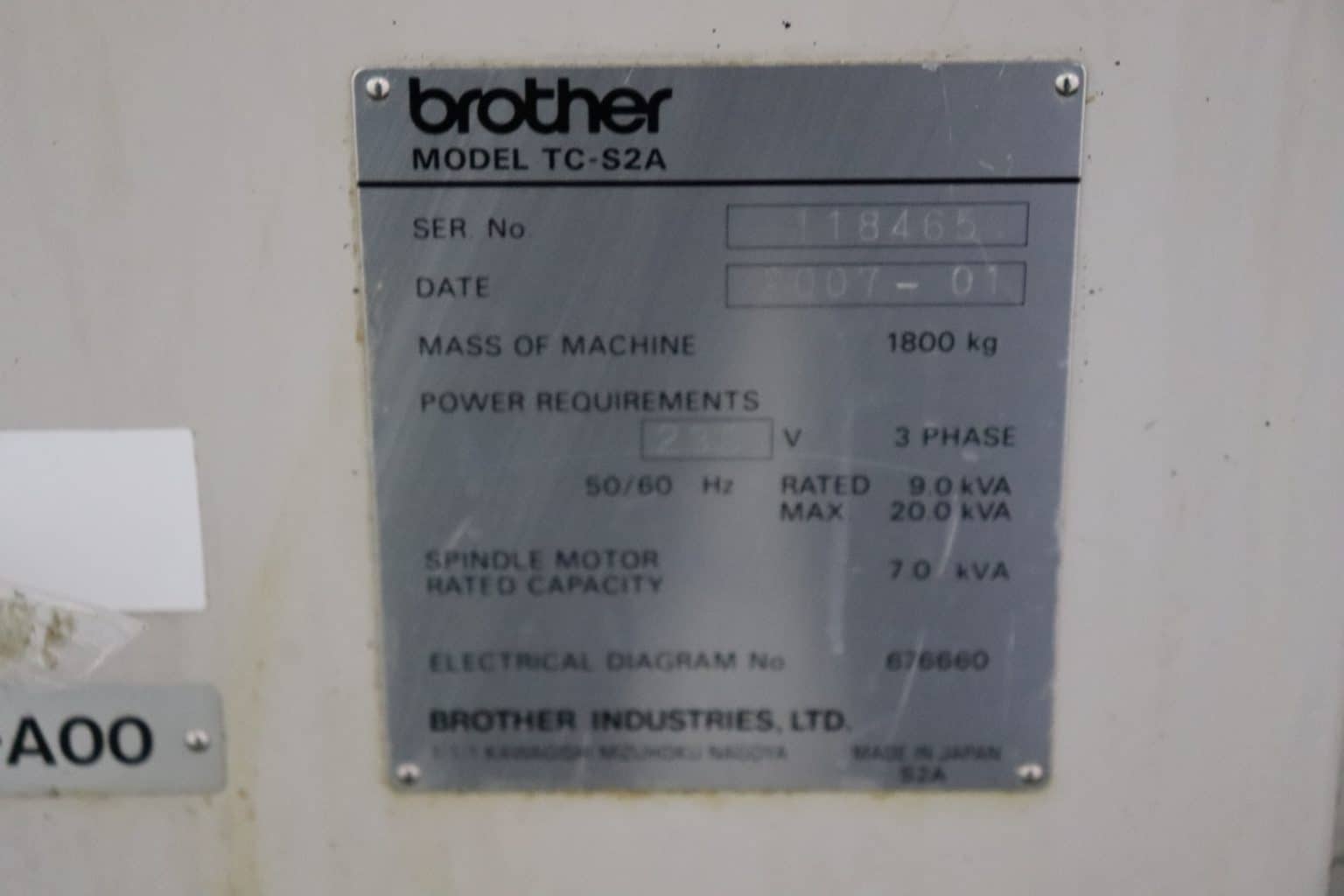 Brother TC-S2A CNC Drilling & Tapping Center - The Equipment Hub