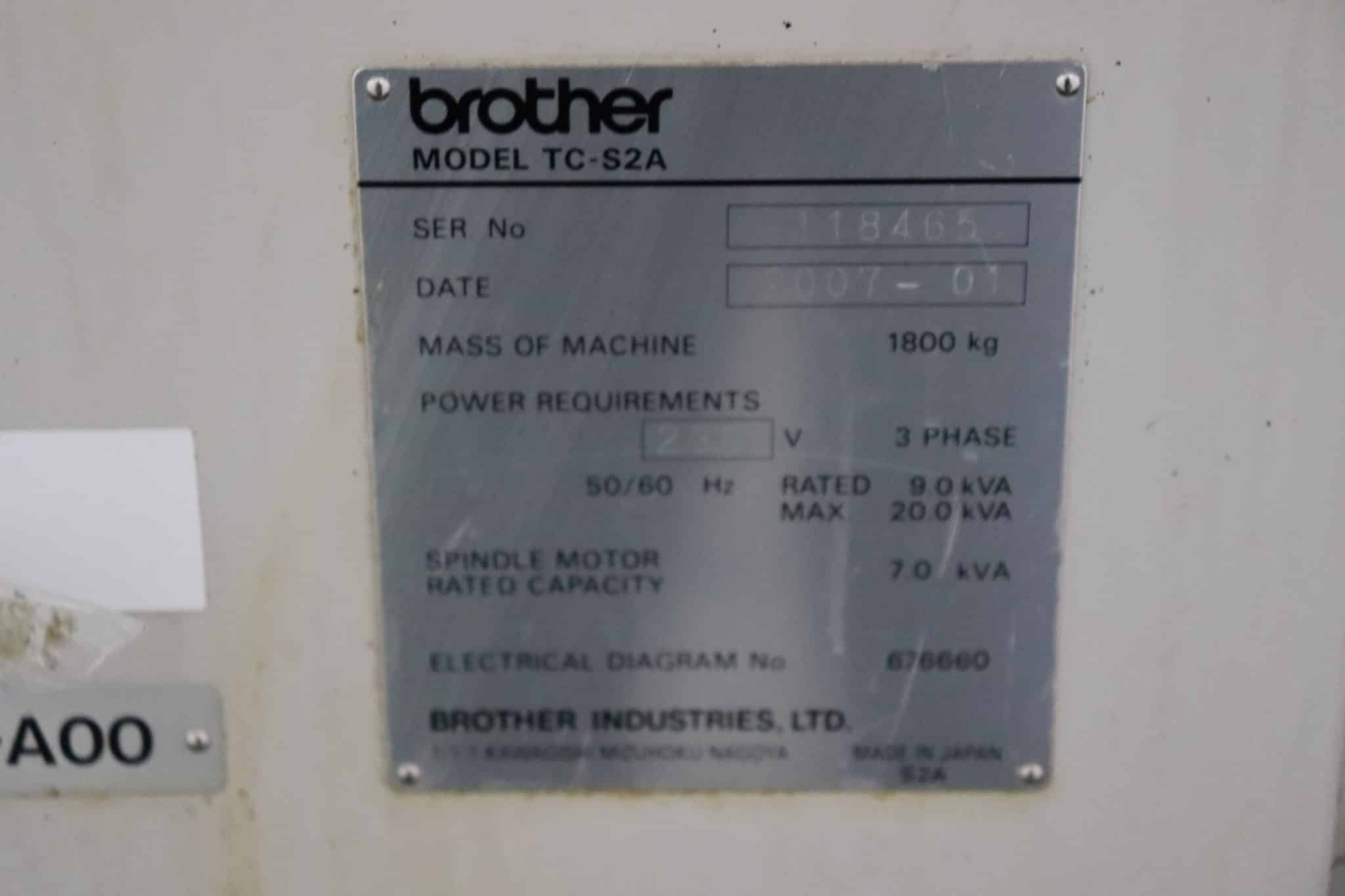 Brother TC-S2A CNC Drilling & Tapping Center - The Equipment Hub