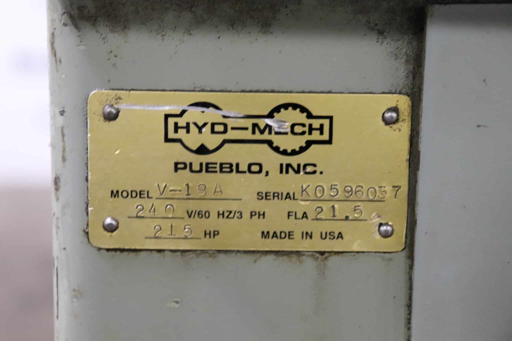 Hyd-Mech V-18A 18" x 20" Automatic Vertical Tilt Frame Band Saw - The ...