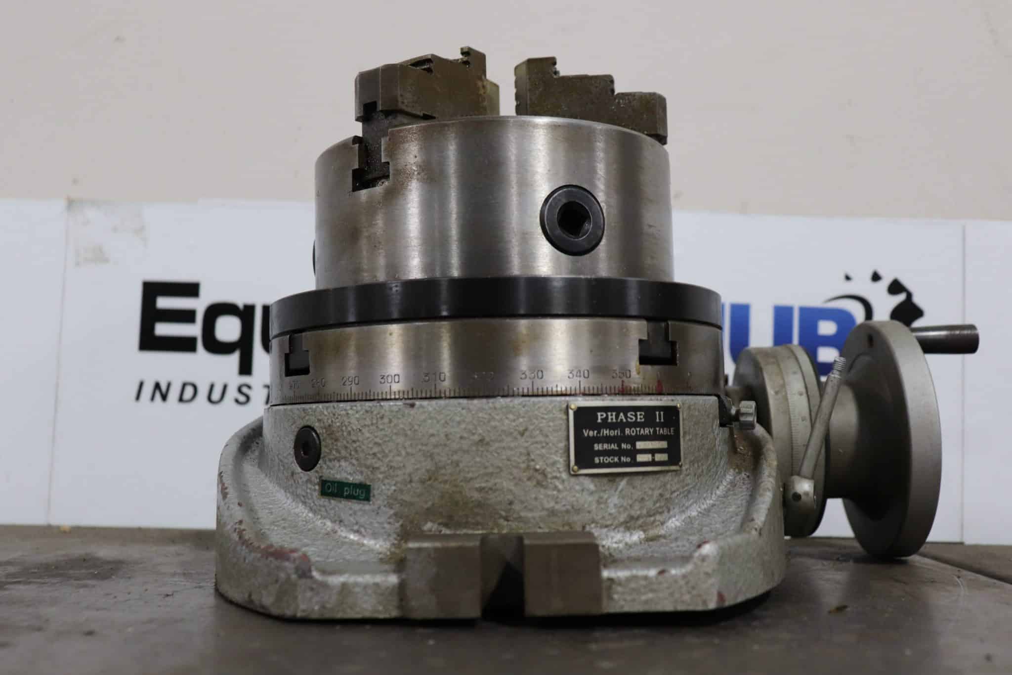 Phase II 221-30 Horizontal / Vertical 8" Rotary Table w/ 3 Jaw Chuck ...