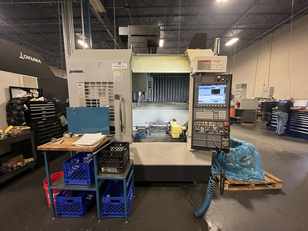 Okuma Genos M460-VE CNC Vertical Machining Center, Nikken 4th Axis ...