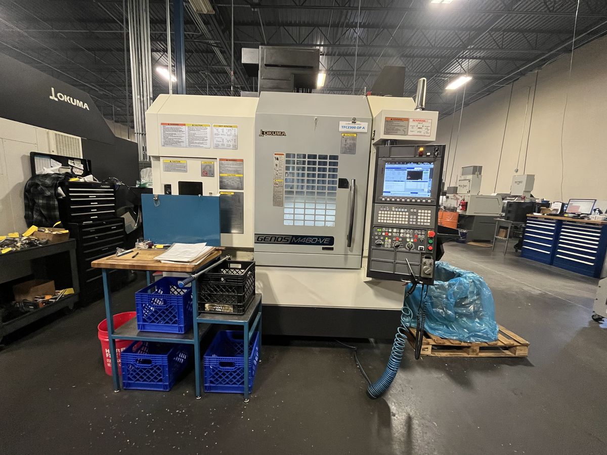 Okuma Genos M460-VE CNC Vertical Machining Center, Nikken 4th Axis ...