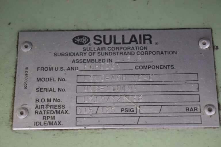 Sullair LS10-40H ACAC 40HP Rotary Screw Air Compressor - The Equipment Hub