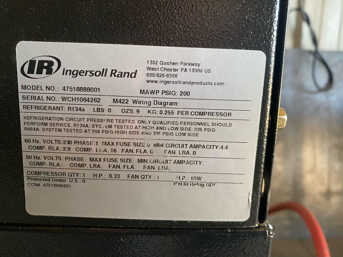 Ingersoll Rand R11i-A135 TAS 15HP Rotary Screw Air Compressor with Air ...
