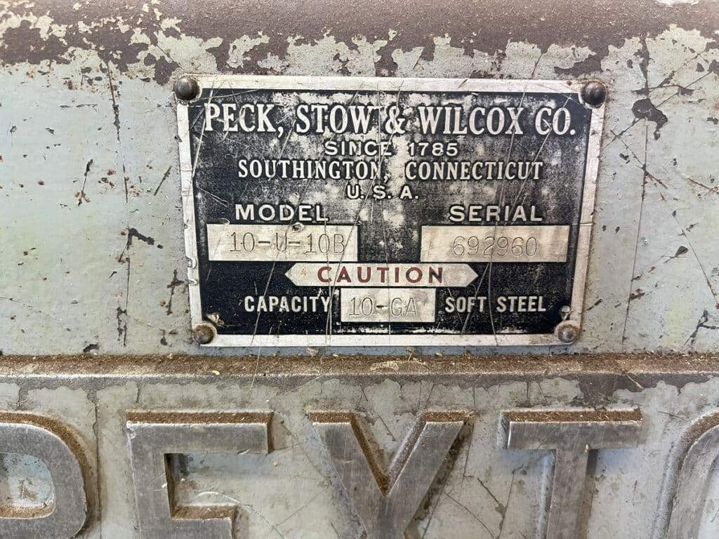 Pexto 10-U-10B 10' x 10 Gauge Mechanical Power Squaring Shear - The ...