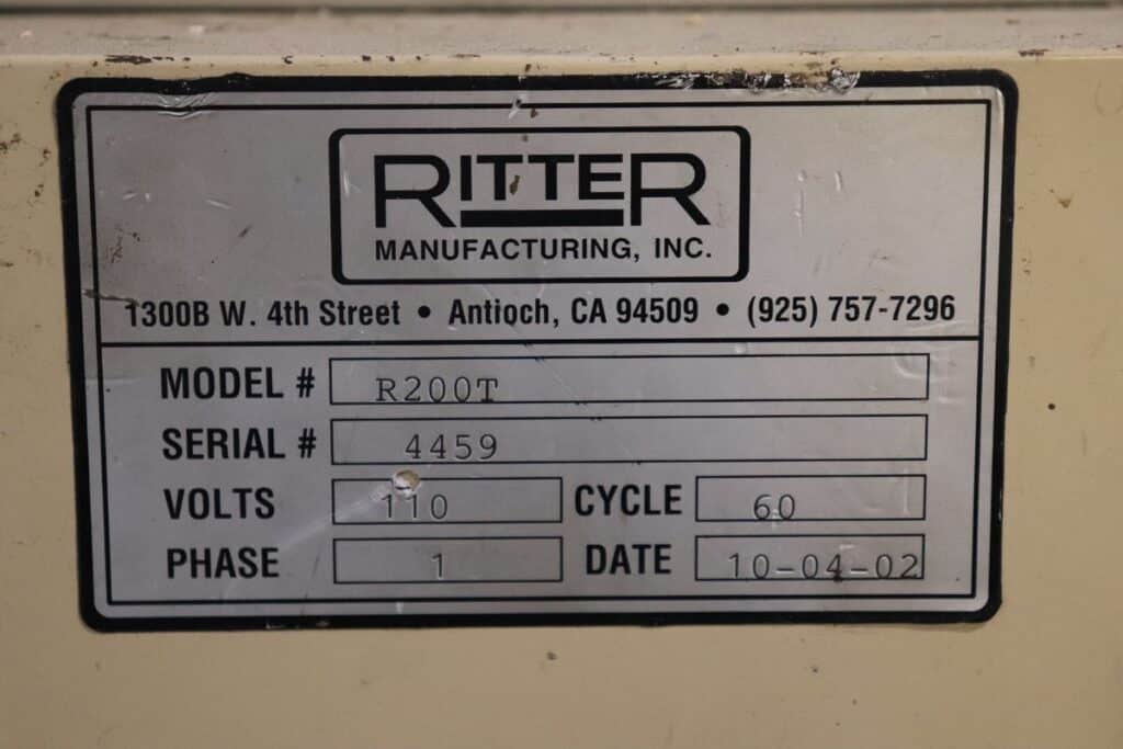 Ritter R200T Single Spindle Pocket Hole Boring Machine - The Equipment Hub
