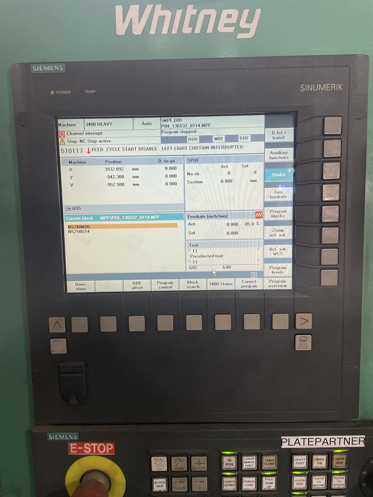 Shop Whitney 3400 Heavy CNC Punch / Plasma Cutting Machine