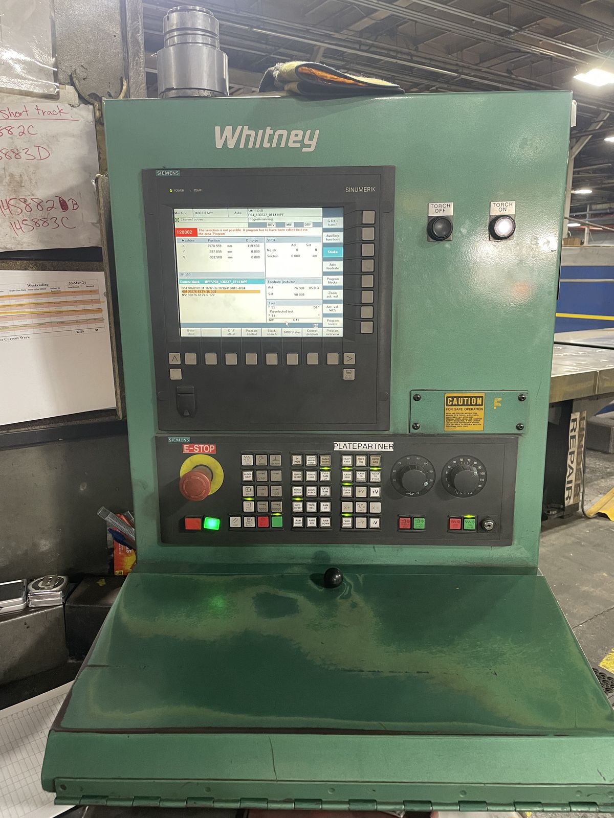 Shop Whitney 3400 Heavy CNC Punch / Plasma Cutting Machine