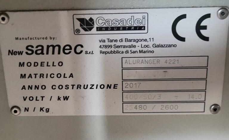 Casadei Industria Alu Ranger oneR 4221 Vertical Table CNC Panel Router ...