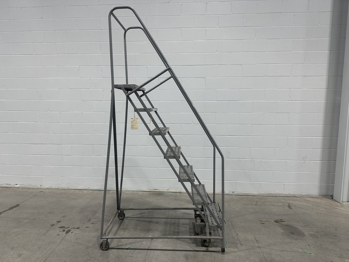 Cotterman 7-Step Rolling Steel Staircase Ladder - The Equipment Hub