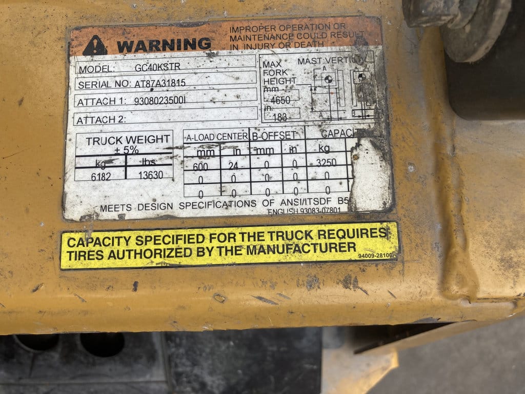 CAT GC40KSTR 8,000 LB Capacity LP, Cushion Tire Forklift - The ...